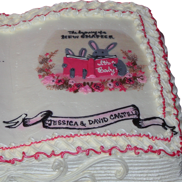 (1155) Baby Shower Book Cake - ABC Cake Shop & Bakery