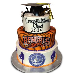 (1054) Grand Canyon University & Cincinati Ohio Bengals Graduation Cake ...