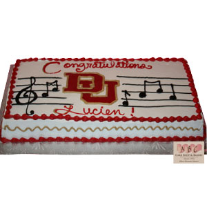 (1060) Music Graduation Cake - ABC Cake Shop & Bakery