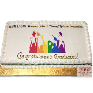 (1055) Rainbow Graduation Cake - ABC Cake Shop & Bakery