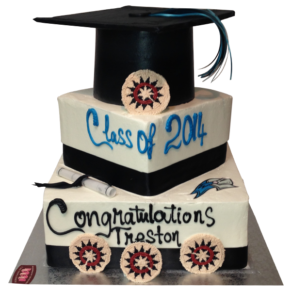 (1263) 3 Tier Graduation cake - ABC Cake Shop & Bakery