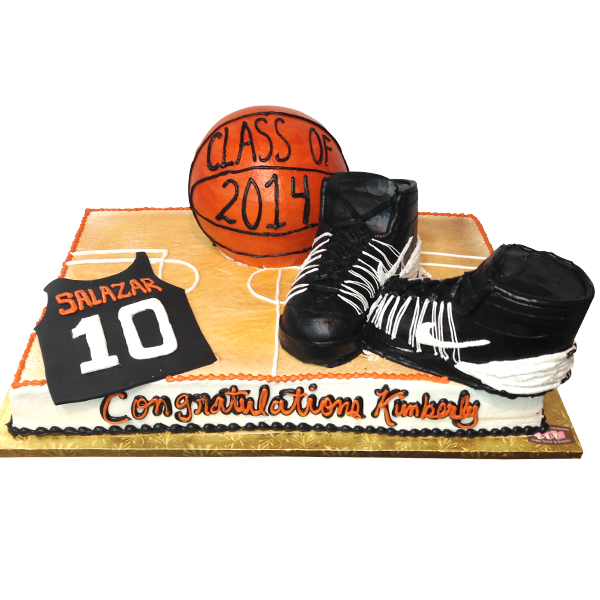 (1272) Basketball Graduation Cake - ABC Cake Shop & Bakery