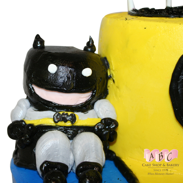 (1336) 2 Tier Batman Birthday Cake - ABC Cake Shop & Bakery