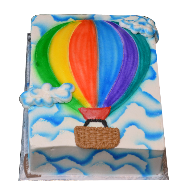 (1419) Hot Air Balloon Sheet Cake - ABC Cake Shop & Bakery
