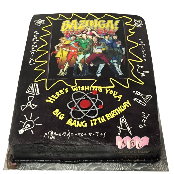 (1466) Bazinga-Big Bang Birthday Cake - ABC Cake Shop & Bakery