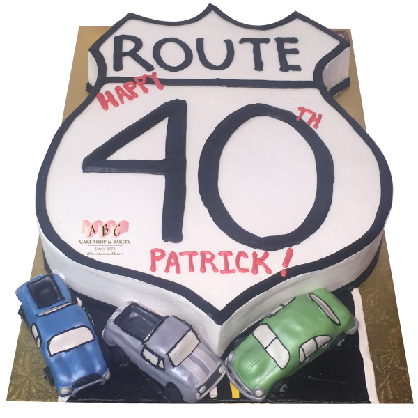 (1497) Interstate Route 40th Birthday Cake - ABC Cake Shop & Bakery