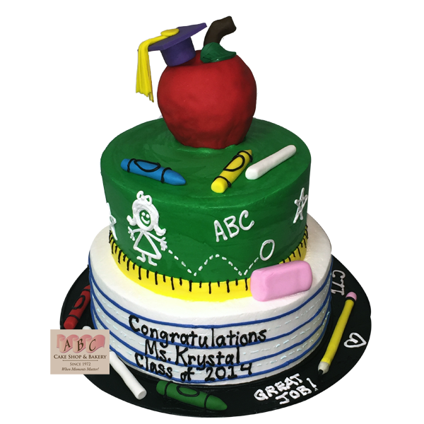 (1600) 2 Tier Teacher Cake - ABC Cake Shop & Bakery