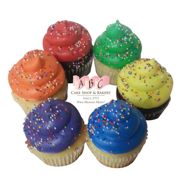 (1677) Multi-color Cupcakes - ABC Cake Shop & Bakery