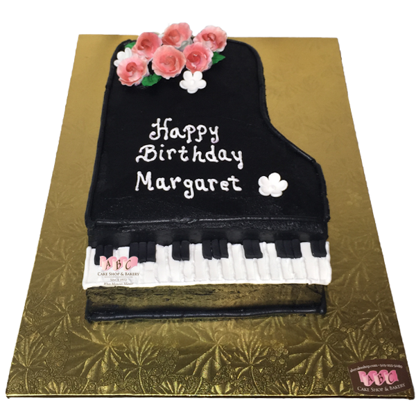 (1763) Grand Piano Shaped Cake - ABC Cake Shop & Bakery