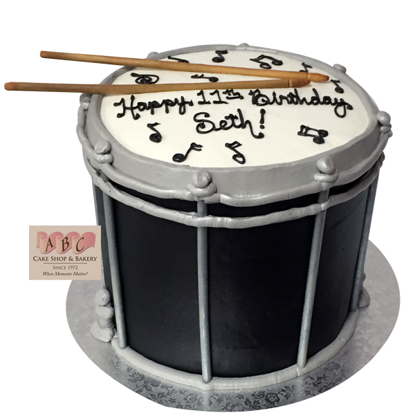 Marching Band Bass Drum Cake