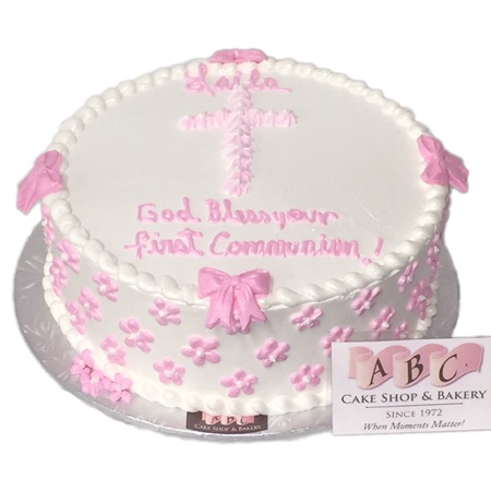 (1994) God Bless your 1st Holy Communion - Pink - ABC Cake Shop & Bakery