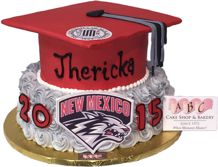 (1948) UNM Lobo Graduation cake with Cap - ABC Cake Shop & Bakery