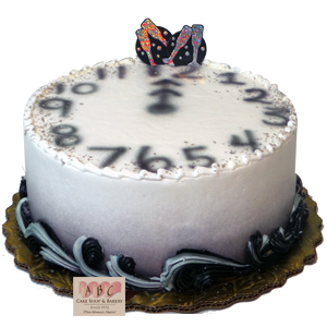 (2199) New Year's Clock Cake - ABC Cake Shop & Bakery