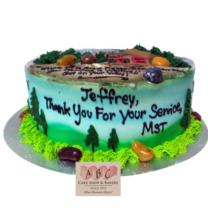 (2191) Round MST Service Cake for Retirement - ABC Cake Shop & Bakery