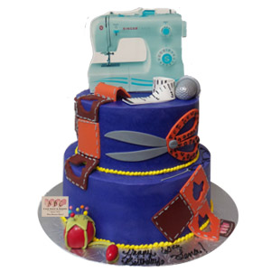 (2245) 2 Tier Sewing Themed Cake - ABC Cake Shop & Bakery