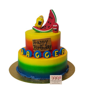(2273) Larva Cake with Red & Yellow - ABC Cake Shop & Bakery