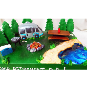 (2288) Retirement Camper Cake - ABC Cake Shop & Bakery