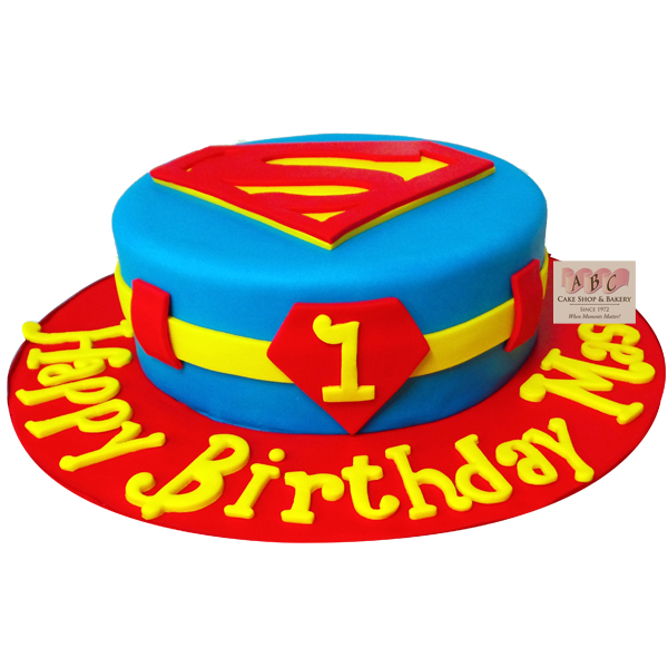(2272) Superman 1st Birthday Cake - ABC Cake Shop & Bakery
